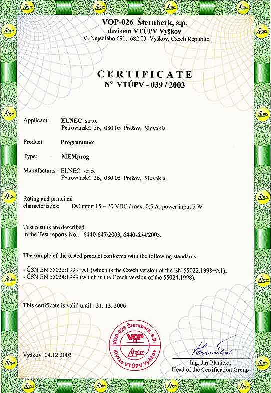 MEMprog - memory programmer | Elnec